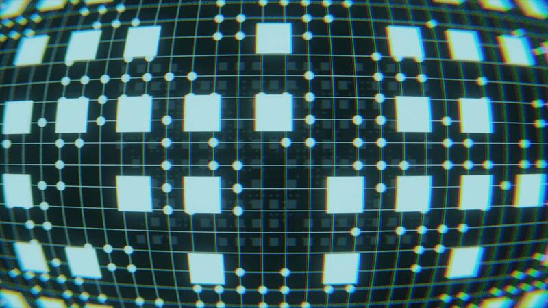 Glow grid of squares and dots light neon. design for technology and ...