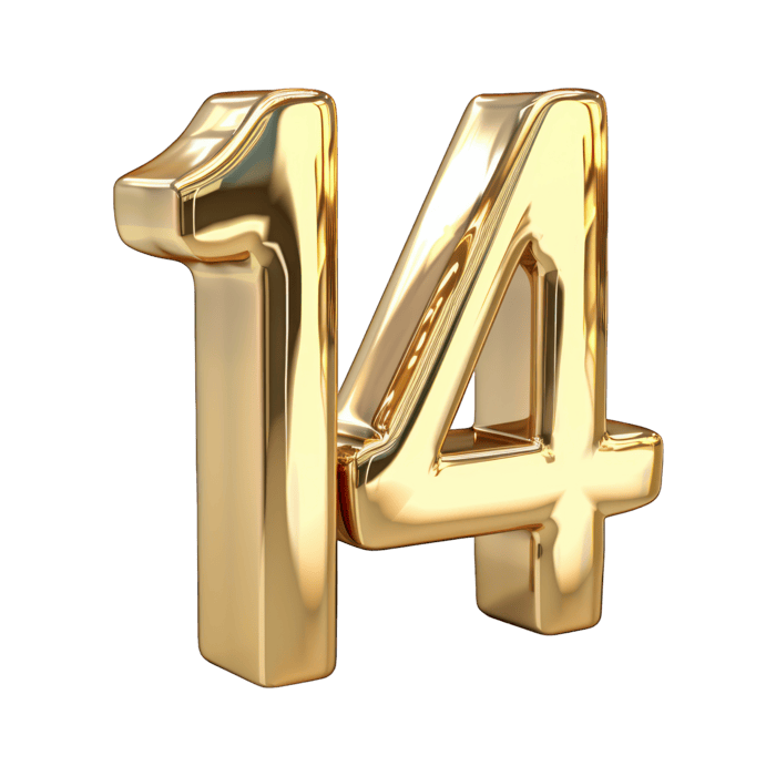 Number 14 PNGs for Free Download