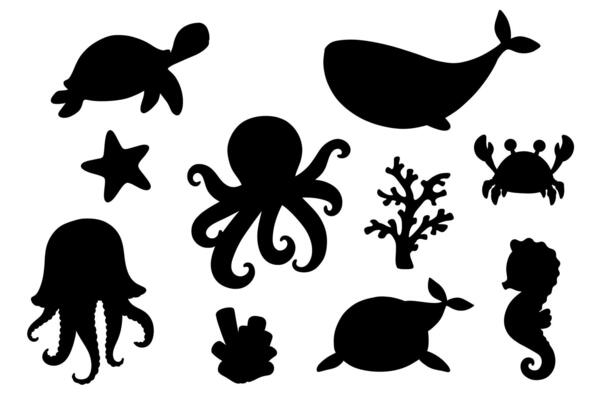 Sea Animal Silhouette Vector Art, Icons, and Graphics for Free Download Sea Animal Silhouette Vector Art, Icons, and Graphics for Free Download