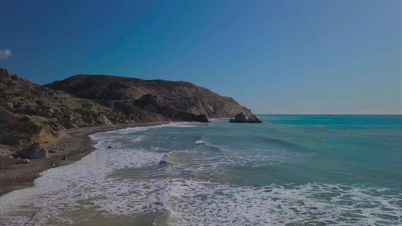 Aerial top view waves break on beach. Sea waves on the beautiful beach ...