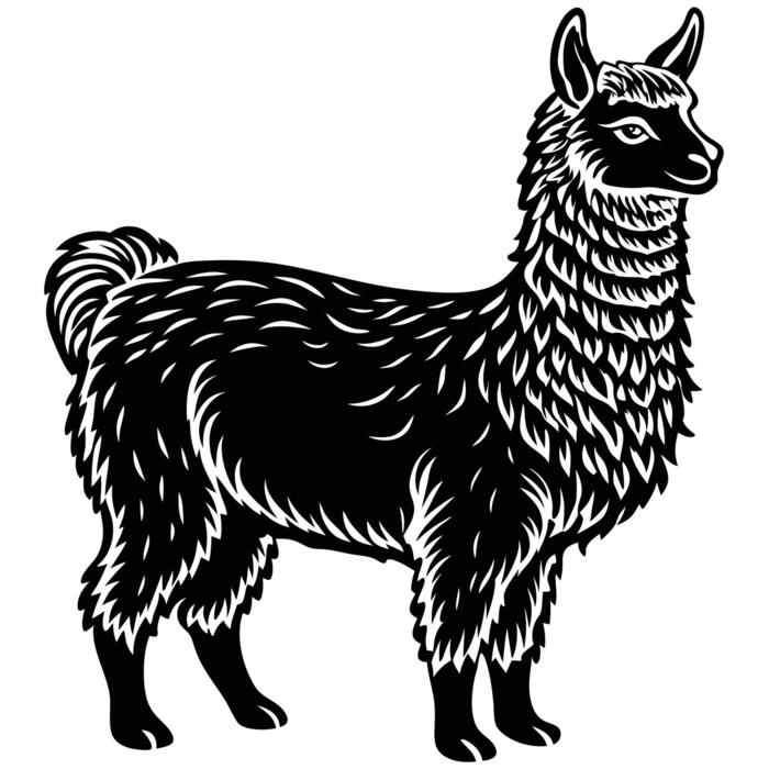 Llama Black And White Vector Art, Icons, and Graphics for Free Download
