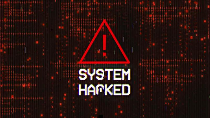 System Hacked Digital Message Glitched Effect Computer Hack Concept System Error Signal Loop