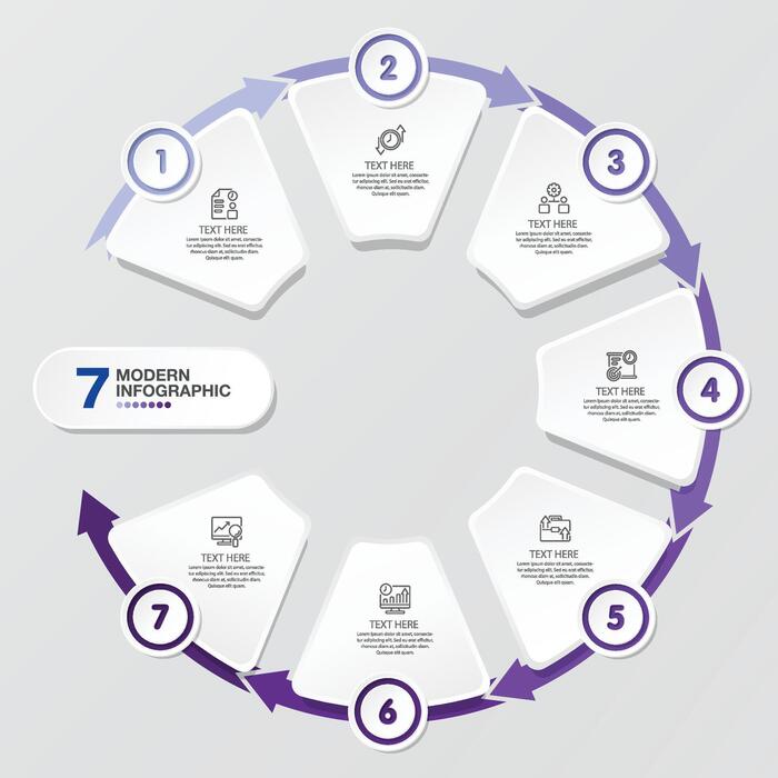 7 Point Infographic Vector Art, Icons, and Graphics for Free Download