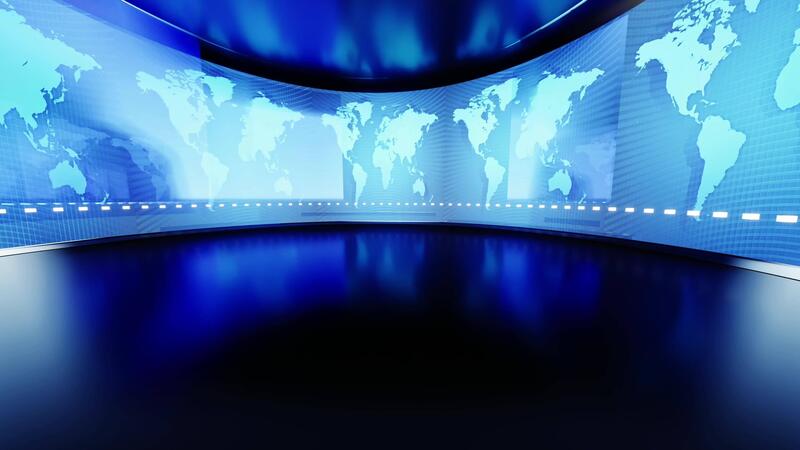 News background, News studio background world map with anchor table ... News background, News studio background world map with anchor table ...