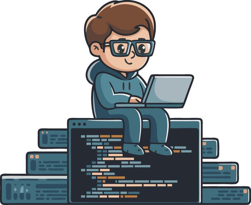 Guy Coding Vector Art, Icons, and Graphics for Free Download