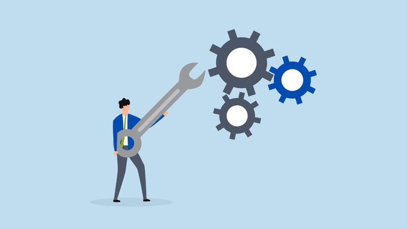Adjustment and optimization for business improvement, 4k animation of ... Adjustment and optimization for business improvement, 4k animation of ...
