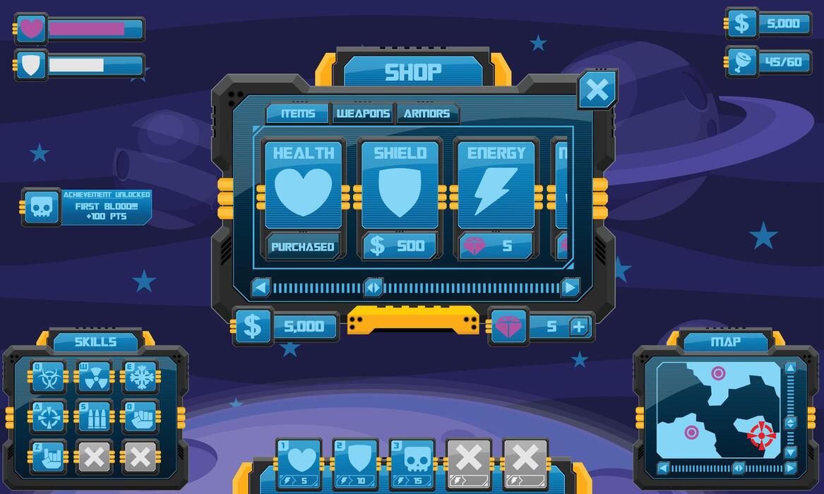 Space Game Ui Vector Art Icons And Graphics For Free Download