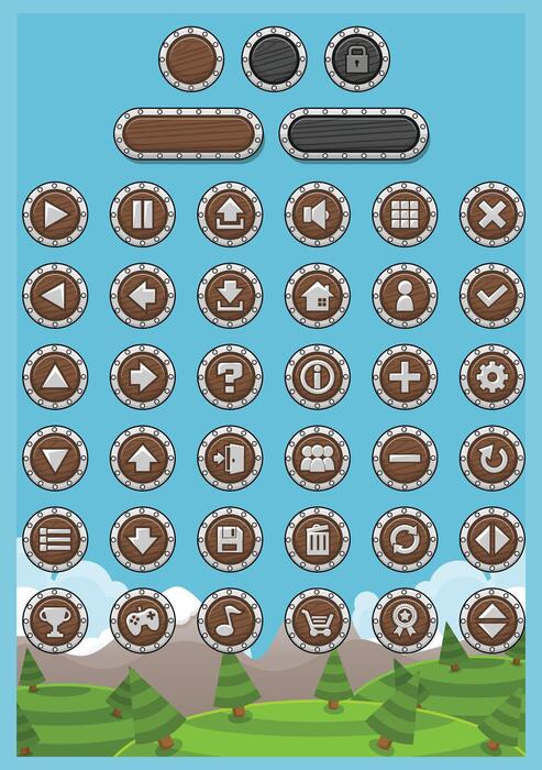 Wooden Button Vector Art, Icons, and Graphics for Free Download
