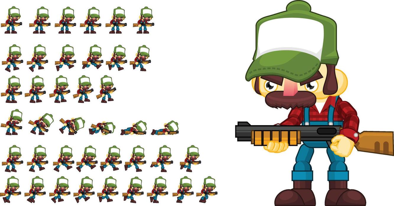 2d Character Sprite Vector Art, Icons, and Graphics for Free Download