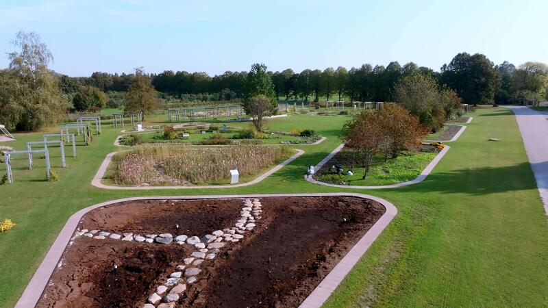 Botanical Garden with Triangular Plot and Pergolas 54411883 Stock Video ...