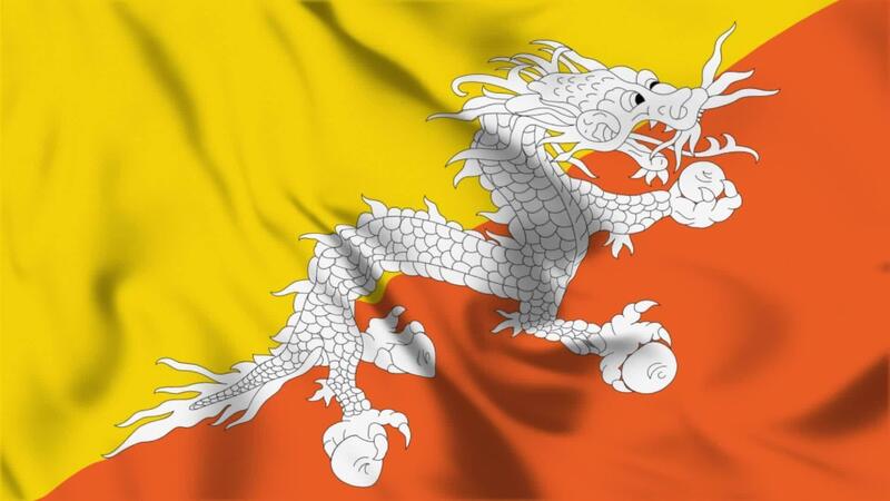 Realistic Bhutan Flag flying waving in the wind Animation HD 54523088 ...