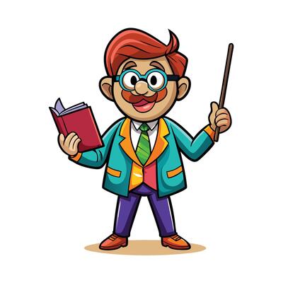 Teacher Cartoon Vector Art, Icons, and Graphics for Free Download