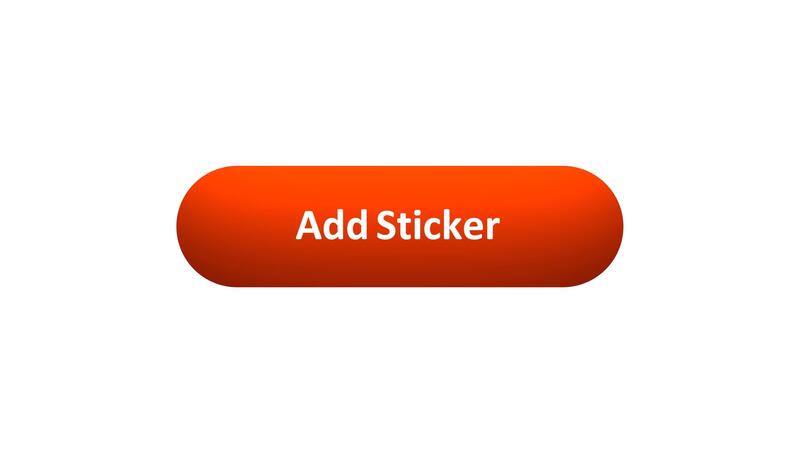 Animation of 'Add Sticker' Button Clicked by Computer Mouse with Color-Changing Effect and ...