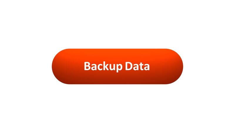 Animation of 'Backup Data' Button Clicked by Computer Mouse with Color-Changing Effect and ...