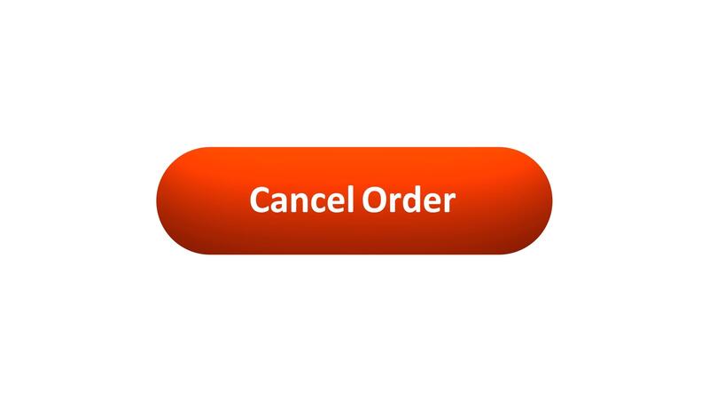 Animation of 'Cancel Order' Button Clicked by Computer Mouse with Color-Changing Effect and ...