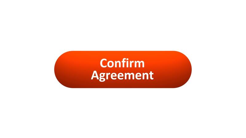 Animation of 'Confirm Agreement' Button Clicked by Computer Mouse with Color Changing Effect and ...
