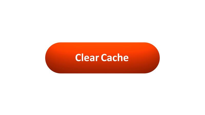 Animation of 'Clear Cache' Button Clicked by Computer Mouse with Color-Changing Effect and ...