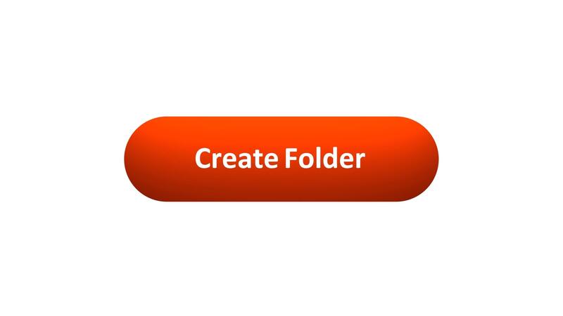 Animation of 'Create Folder' Button Clicked by Computer Mouse with Color-Changing Effect and ...