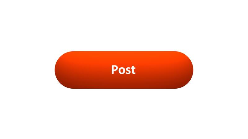 Animation of 'Post' Button Clicked by Computer Mouse with Color-Changing Effect and Confirmation ...