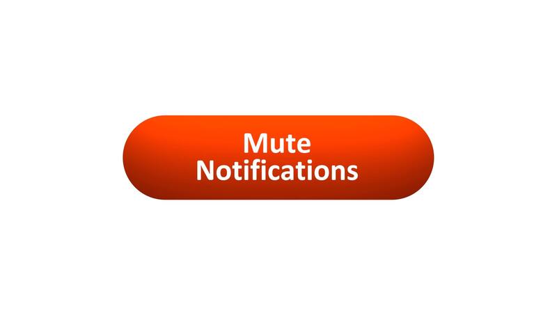 Animation of 'Mute Notifications' Button Clicked by Computer Mouse with Color-Changing Effect ...