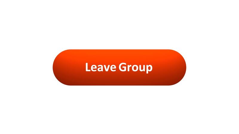 Animation of 'Leave Group' Button Clicked by Computer Mouse with Color-Changing Effect and ...