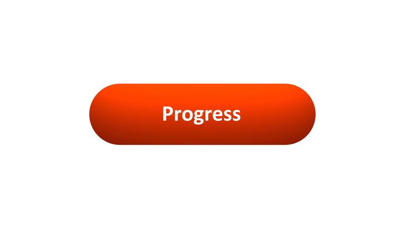Animation of 'Progress' Button Clicked by Computer Mouse with Color-Changing Effect and ...