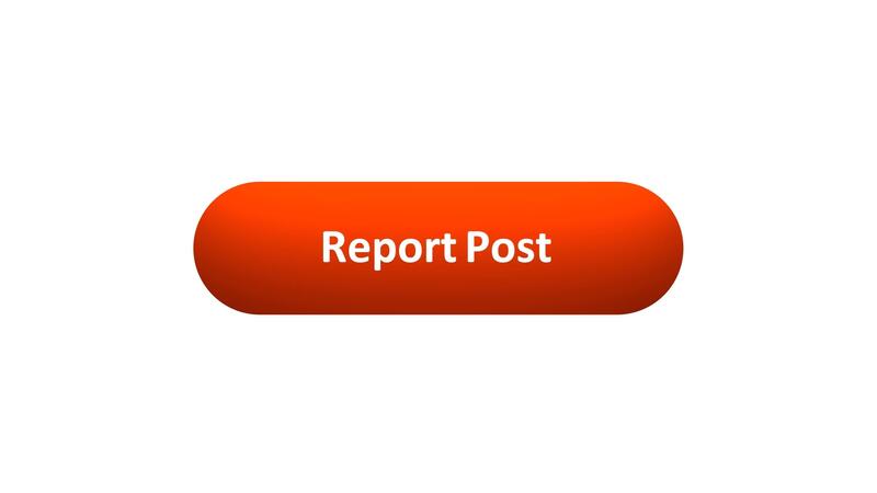 Animation of 'Report Post' Button Clicked by Computer Mouse with Color-Changing Effect and ...