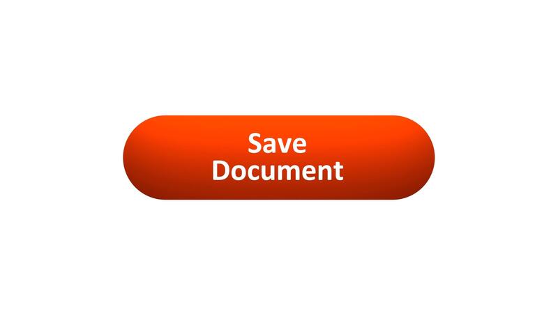 Animation of 'Save Document' Button Clicked by Computer Mouse with Color-Changing Effect and ...