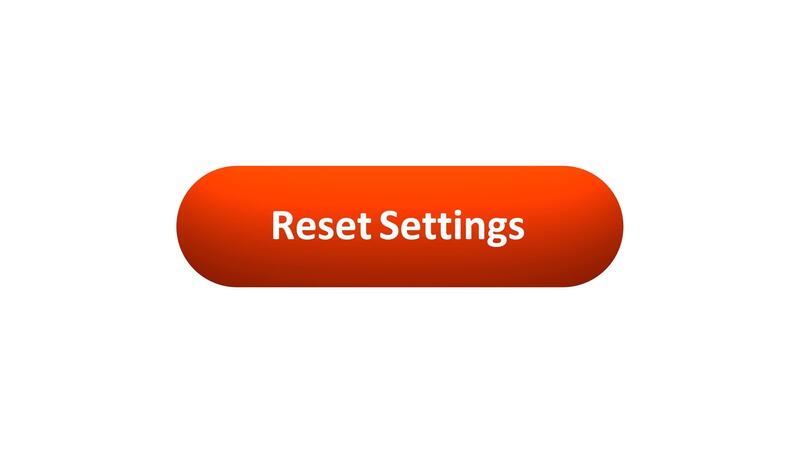 Animation of 'Reset Settings' Button Clicked by Computer Mouse with ... Animation of 'Reset Settings' Button Clicked by Computer Mouse with ...