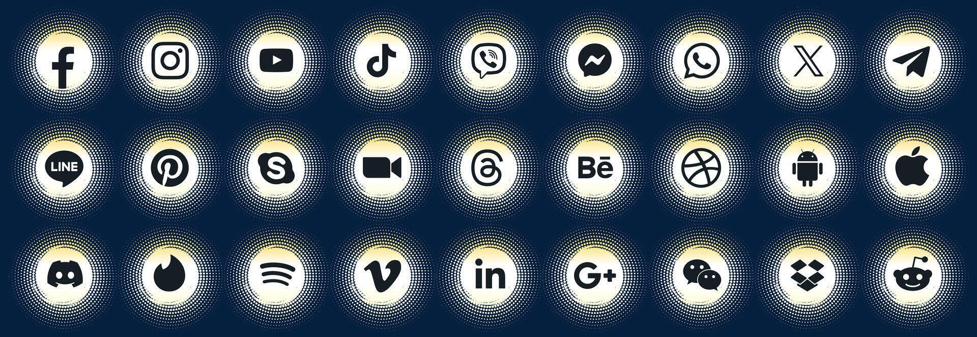 Glowing Social Icons Vector Art, Icons, and Graphics for Free Download