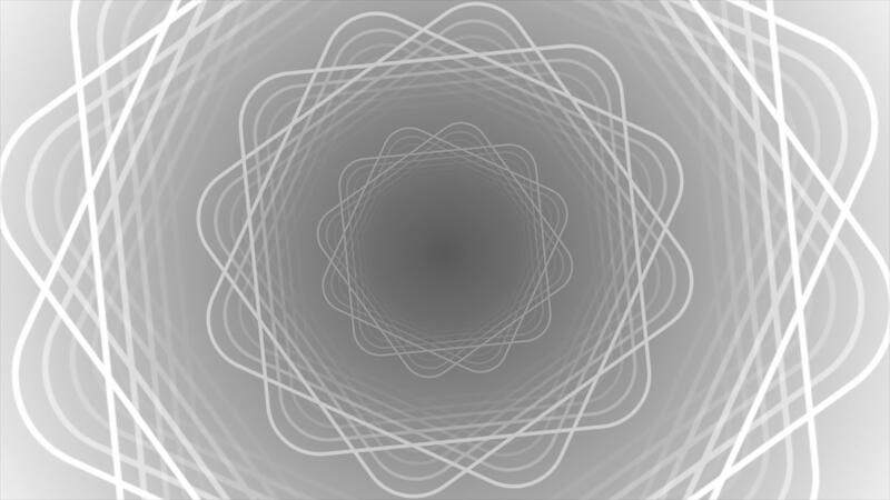 White Color Rotating Multiple Square Shape Lines Forming Floral Pattern