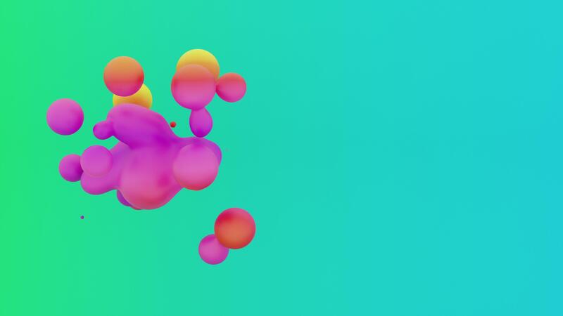 abstract gradient 3d vivid colorful meta balls morphing blobs loop with copy space for text ...