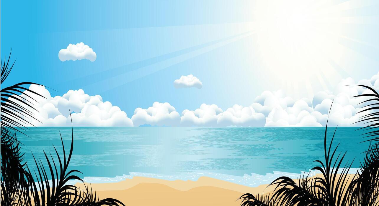 Tropical Beach Scene Vector Art, Icons, and Graphics for Free Download