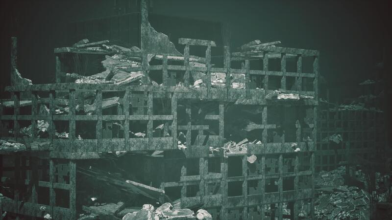 Exploring The Depths Of A Submerged Structure In A Dark Underwater