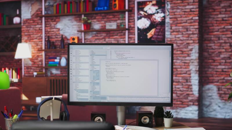 Lines Of Code Written On Pc Workstation Screen On Development Tool Application Debugging 5348