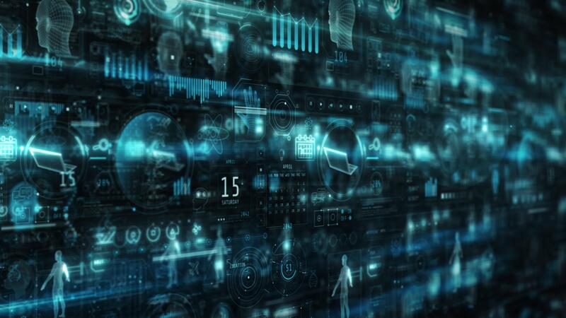 Flow of an infographic array in 3D space. 55342548 Stock Video at Vecteezy