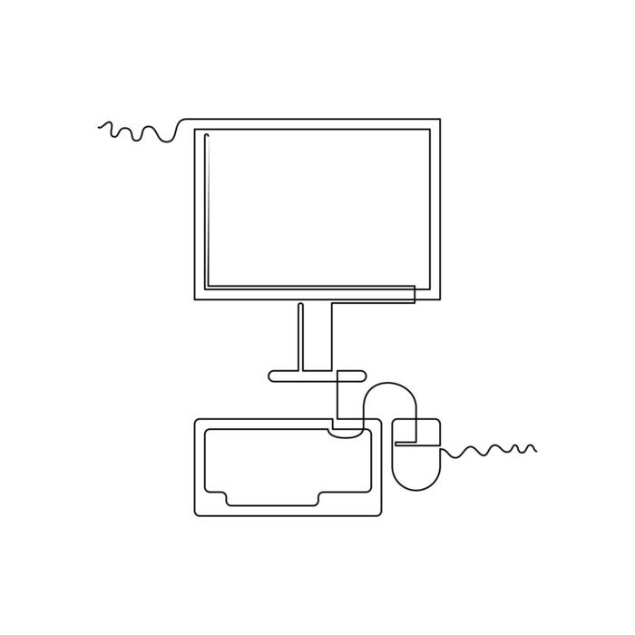 Continuous Line Computer Vector Art, Icons, and Graphics for Free Download