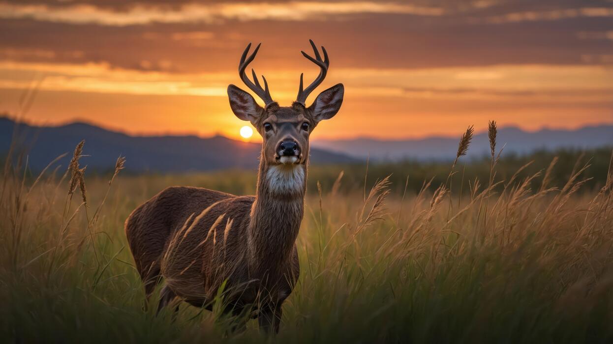 Deer Sunset Stock Photos, Images and Backgrounds for Free Download