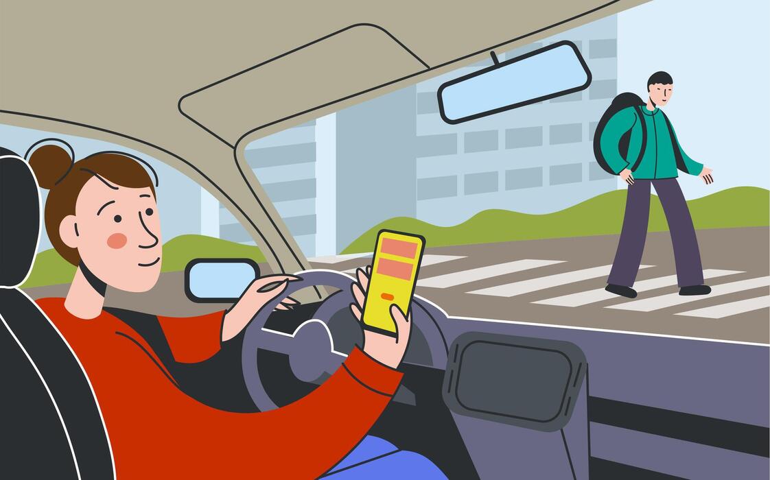 Distracted Driving Vector Art, Icons, and Graphics for Free Download