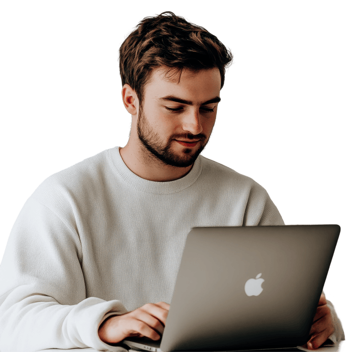 Man Using Computer PNGs for Free Download