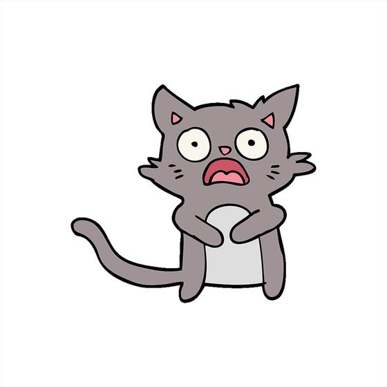 cartoon horrified cat design art 55516870 Stock Video at Vecteezy