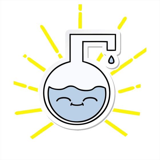 sticker of a cute cartoon science experiment drawing 55518491 Stock ...