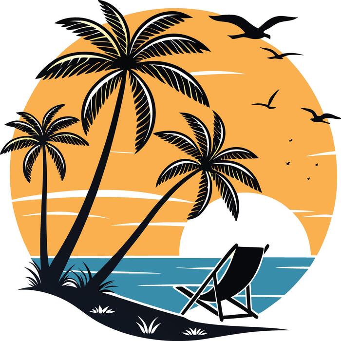 Palm Tree Beach Vector Art, Icons, and Graphics for Free Download