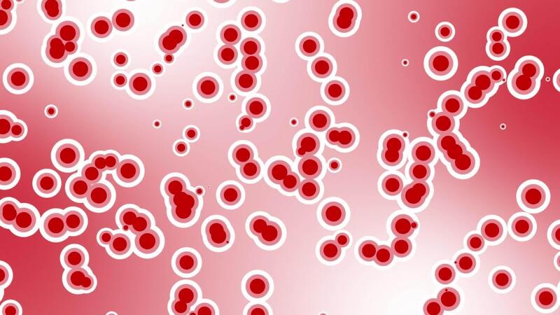 Red Color Multiple Circular Shapes Moving Abstract Design Gradient