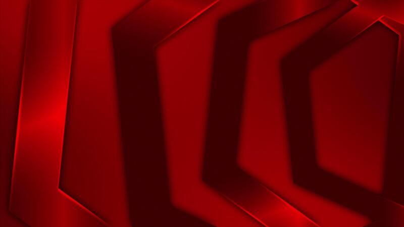 Red color rotating shiny and glossy hexagonal shapes luxury design loop able dark geometrical ...