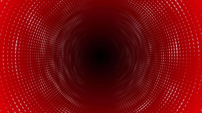 Red color appearing and disappearing circular dots big data with 3d tunnel modern design loop ...