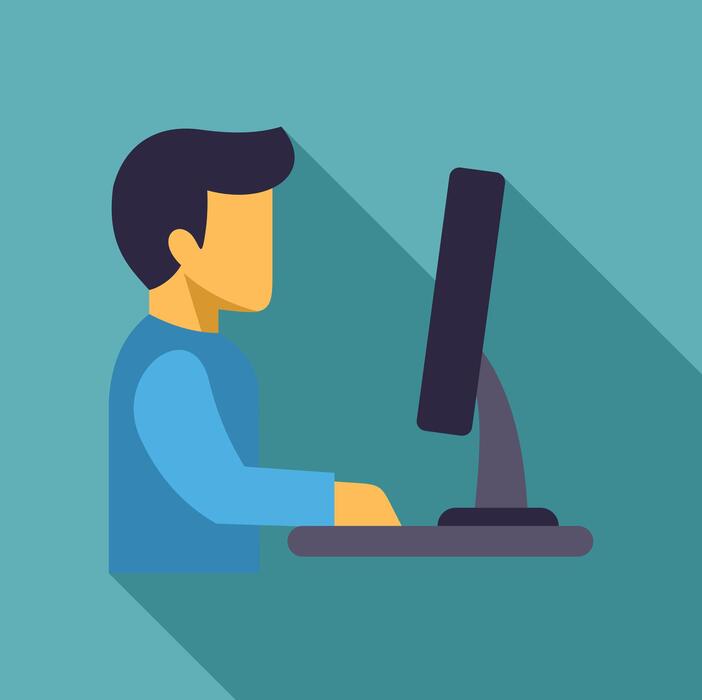 Person Using Computer Vector Art, Icons, and Graphics for Free Download