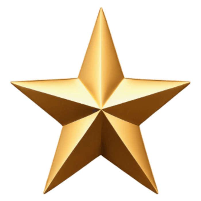 3 Gold Star PNGs for Free Download