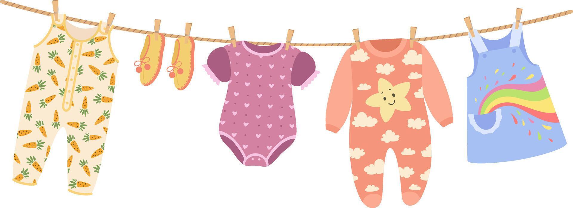 Baby Clothesline Vector Art, Icons, and Graphics for Free Download
