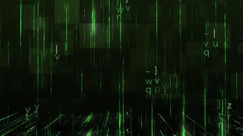 Digital, computer graphics, matrix space, green abstract background ...